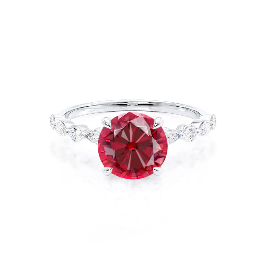 Allure Round Ruby – Lily Arkwright Diamond Rings