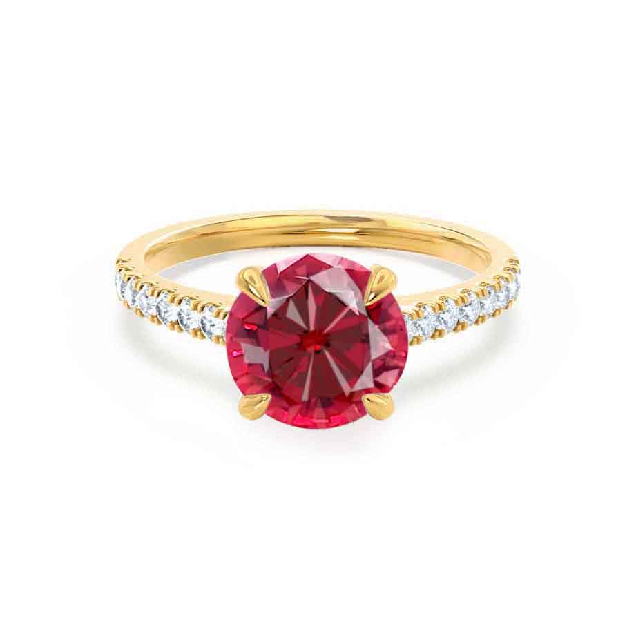 Viola Round Ruby – Lily Arkwright Diamond Rings