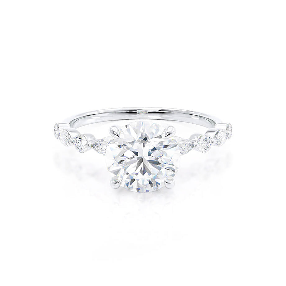 ALLURE - Round Moissanite Platinum Scatter Ring | Lily Arkwright ...