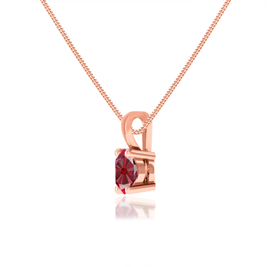 AURORA - Round Ruby 18k Rose Gold Solitaire Pendant – Lily Arkwright Diamond Rings