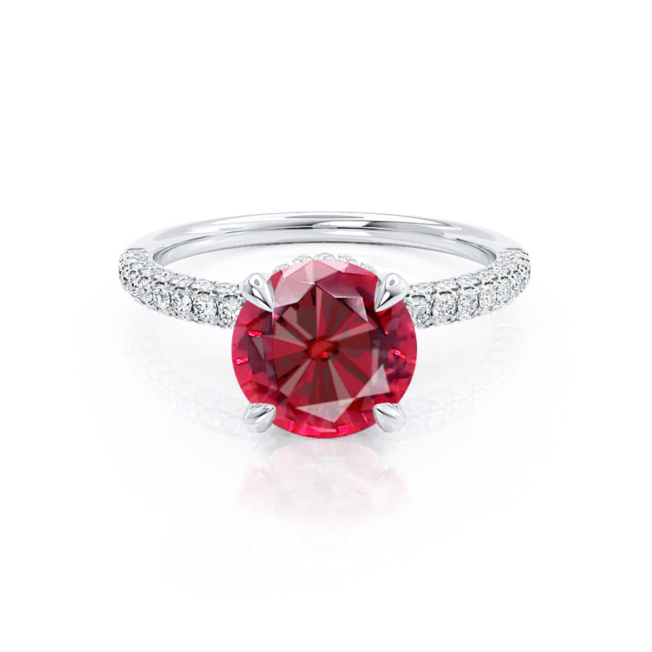 Coco Round Ruby – Lily Arkwright Diamond Rings