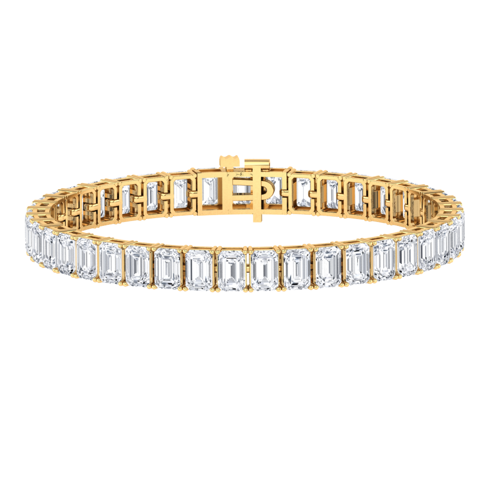 MONACO - Emerald Vertical 7 Total Carat Lab Diamond Tennis Bracelet 18 ...