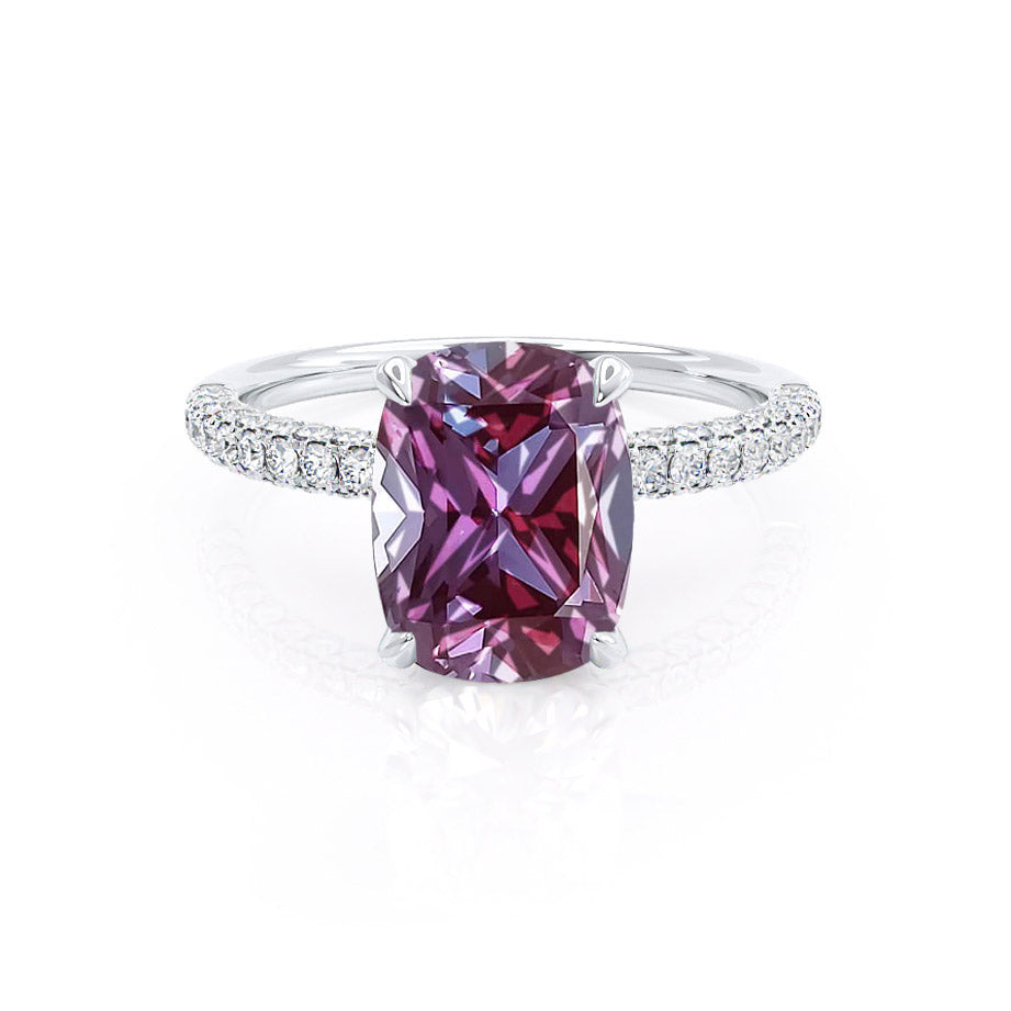COCO - Elongated Cushion Cut Alexandrite 18k White Gold Petite Hidden ...