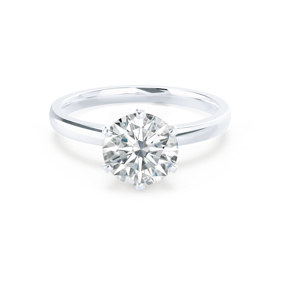 Juliet Round natural diamond 950 Platinum Solitaire Ring | Lily ...