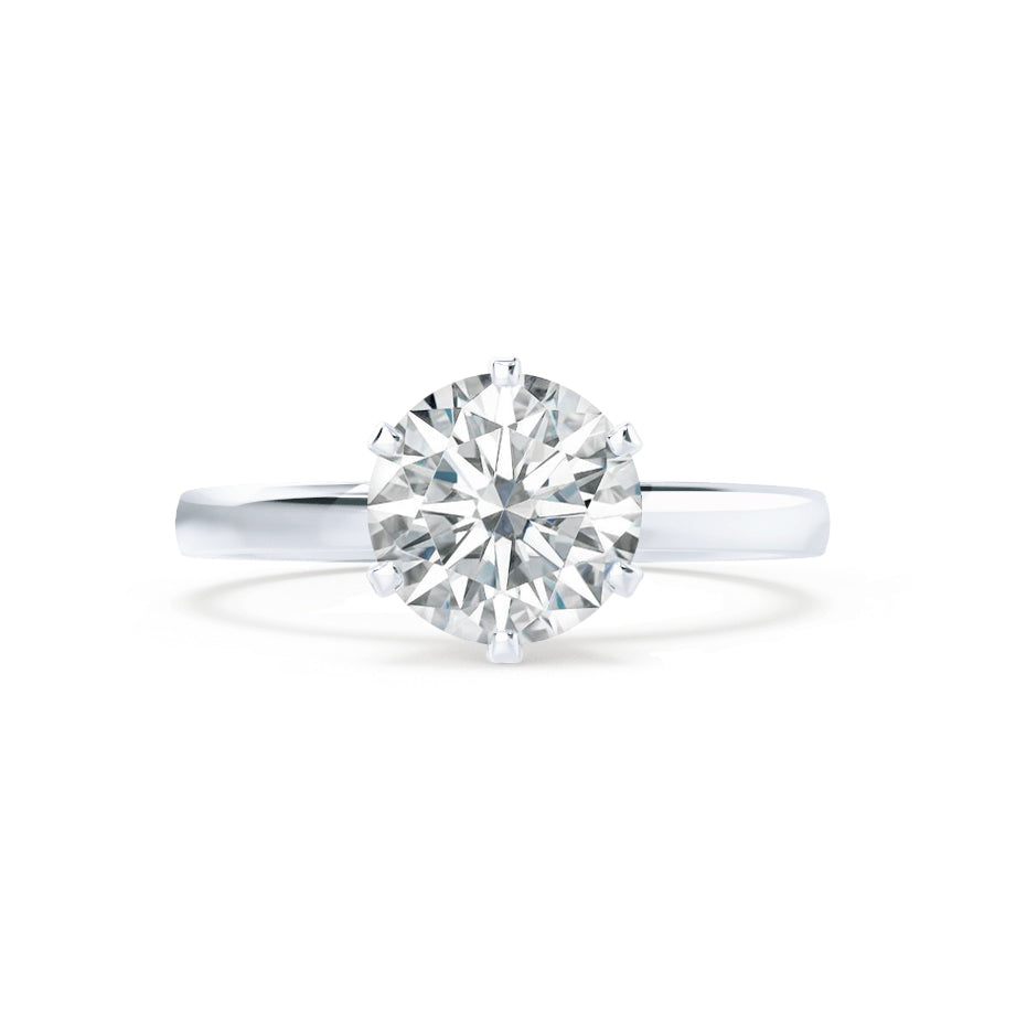 JULIET - Round Lab Diamond 950 Platinum Solitaire Ring Engagement Ring ...