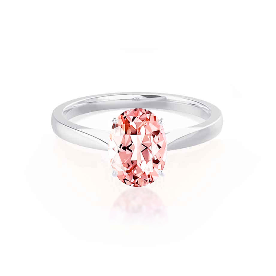 ISABELLA - Chatham® Oval Champagne Sapphire 18k White Gold Solitaire R ...