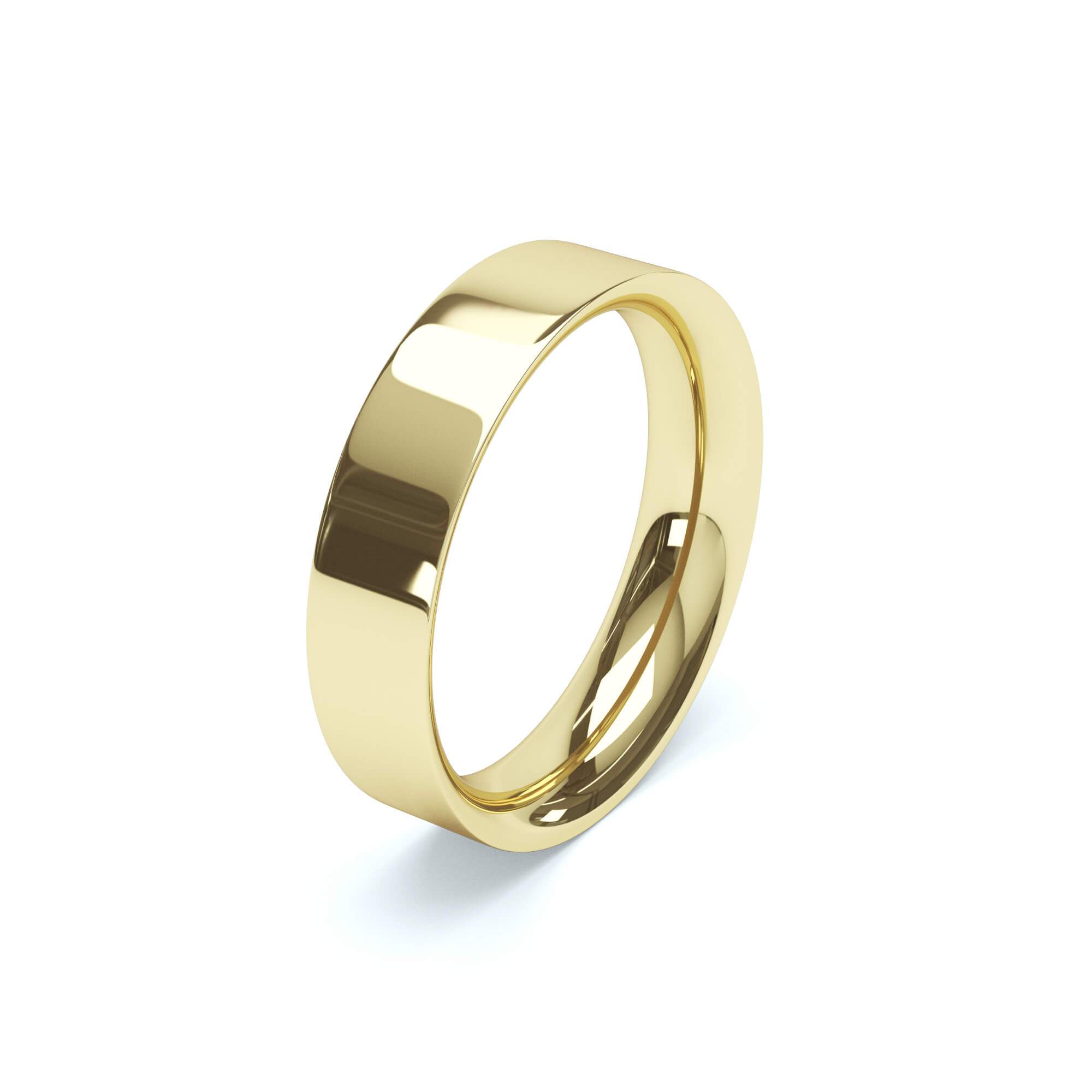 - Flat Court Profile Wedding Ring 18k Yellow Gold | Lily Arkwright ...
