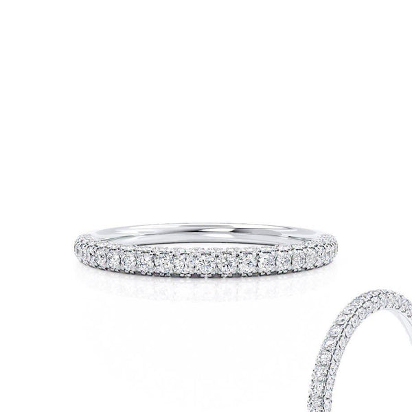 KINDREA Triple Pave Micro Pave Platinum Eternity Wedding Band Lily Arkwright