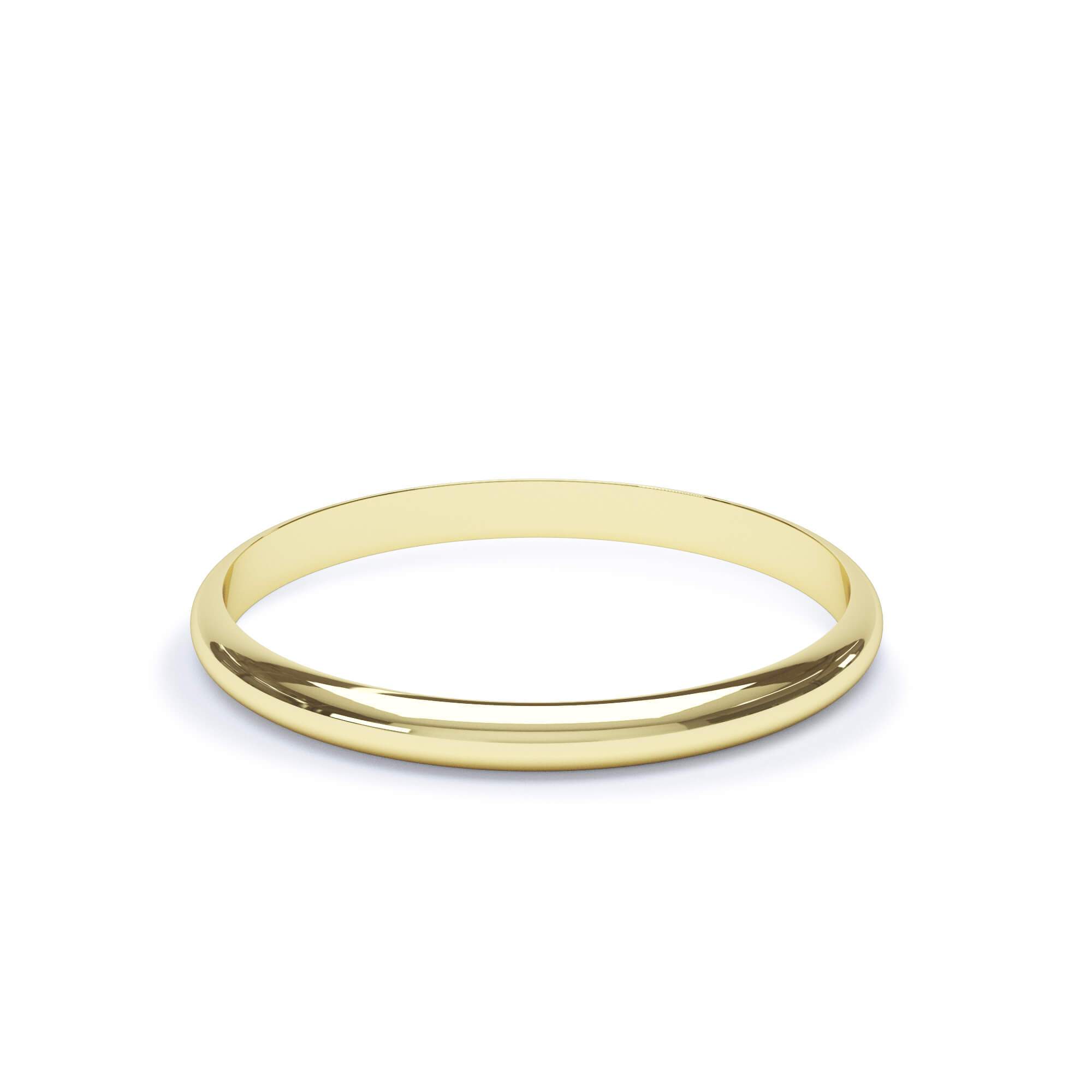 - Ready to Ship 4mm D Shape Profile Plain Wedding Ring 18K Yellow Gold ...