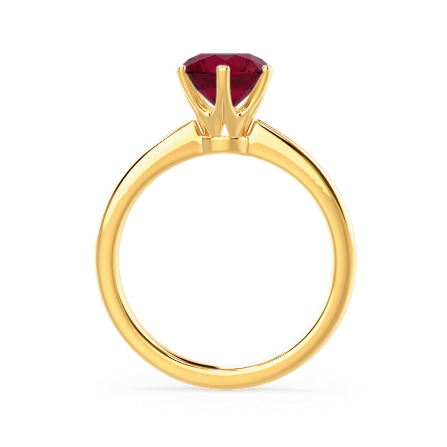 SERENITY - Lab Grown Red Ruby 18k Yellow Gold Solitaire Engagement ...
